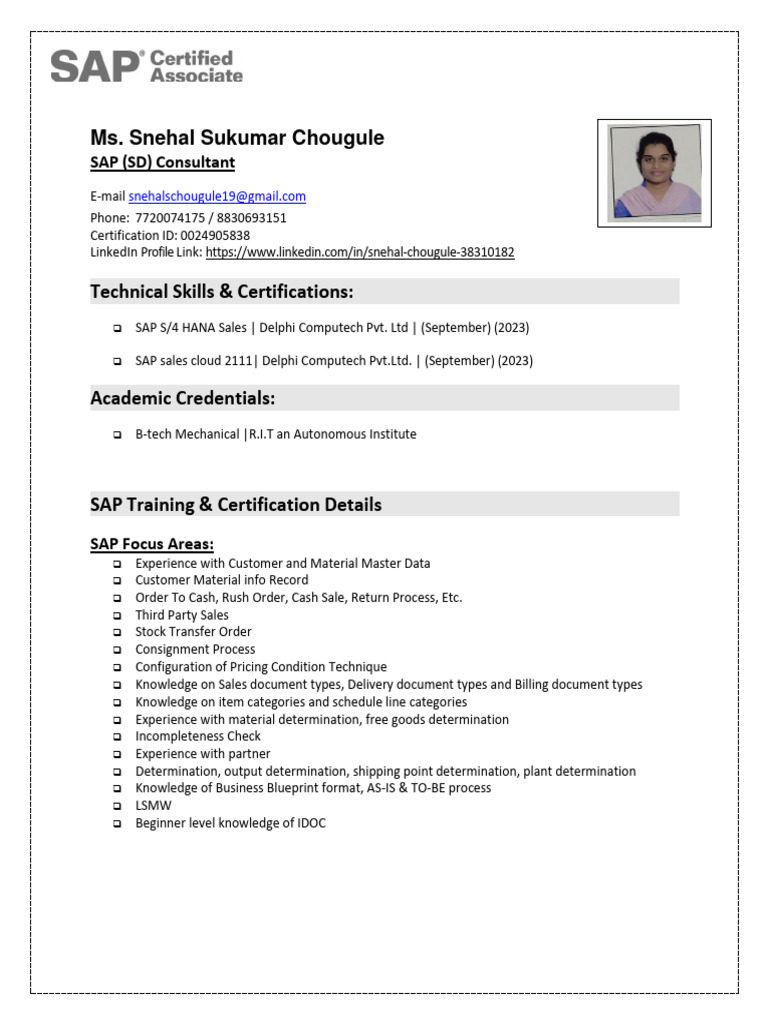 Snehal Resume Updated 2023 | PDF