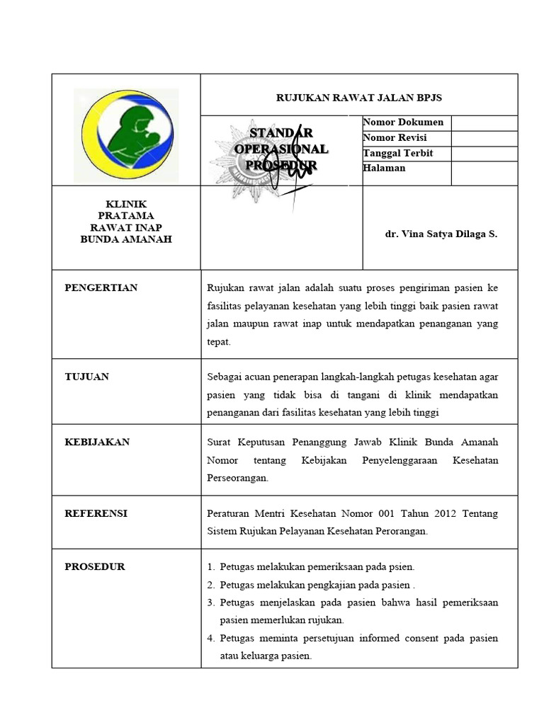 Sop Rujukan Rawat Jalan BPJS V | PDF