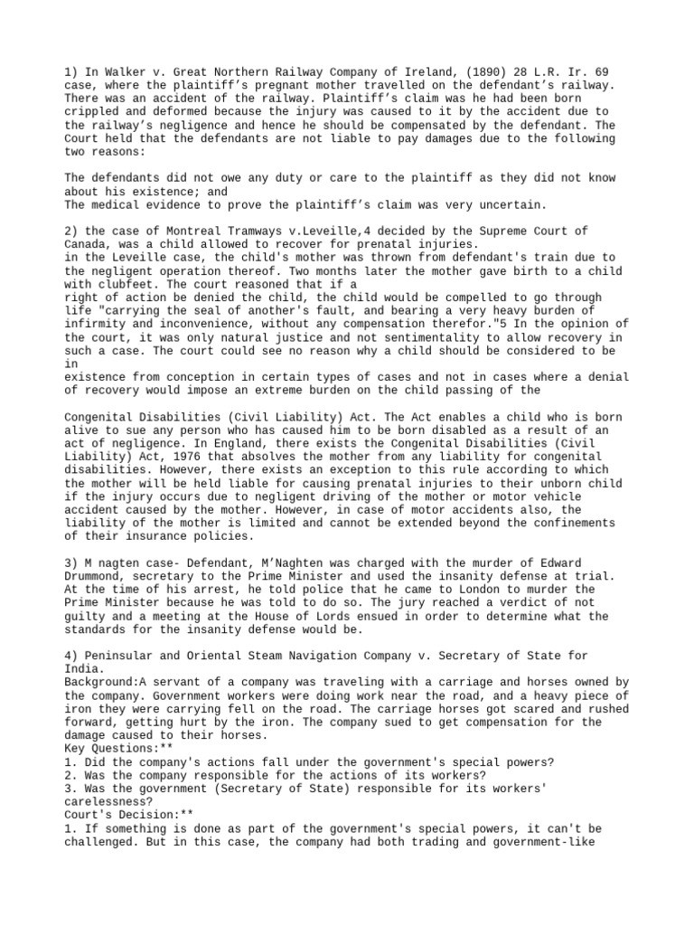 Tort Cases | Download Free PDF | Negligence | Damages