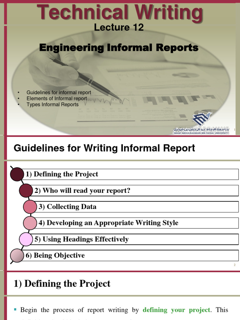 Lecture 12 - Technical Writing - Engineering InFormal Report | PDF ...