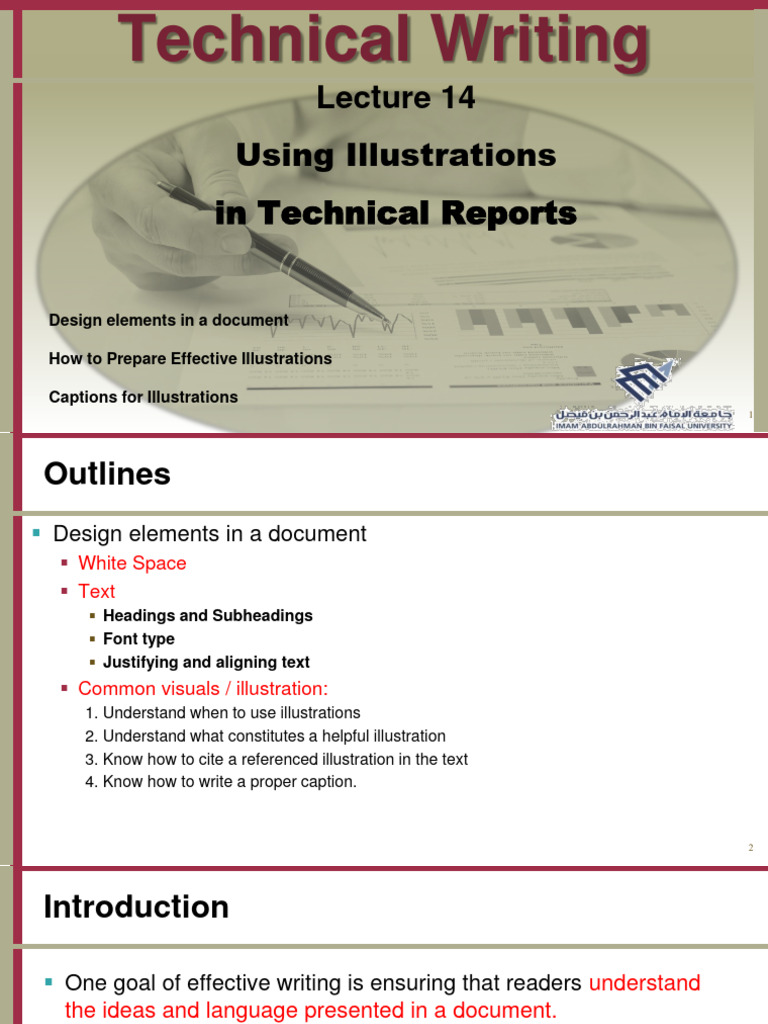 Lecture 14 Technical Writing Using Illustration Pdf Typefaces