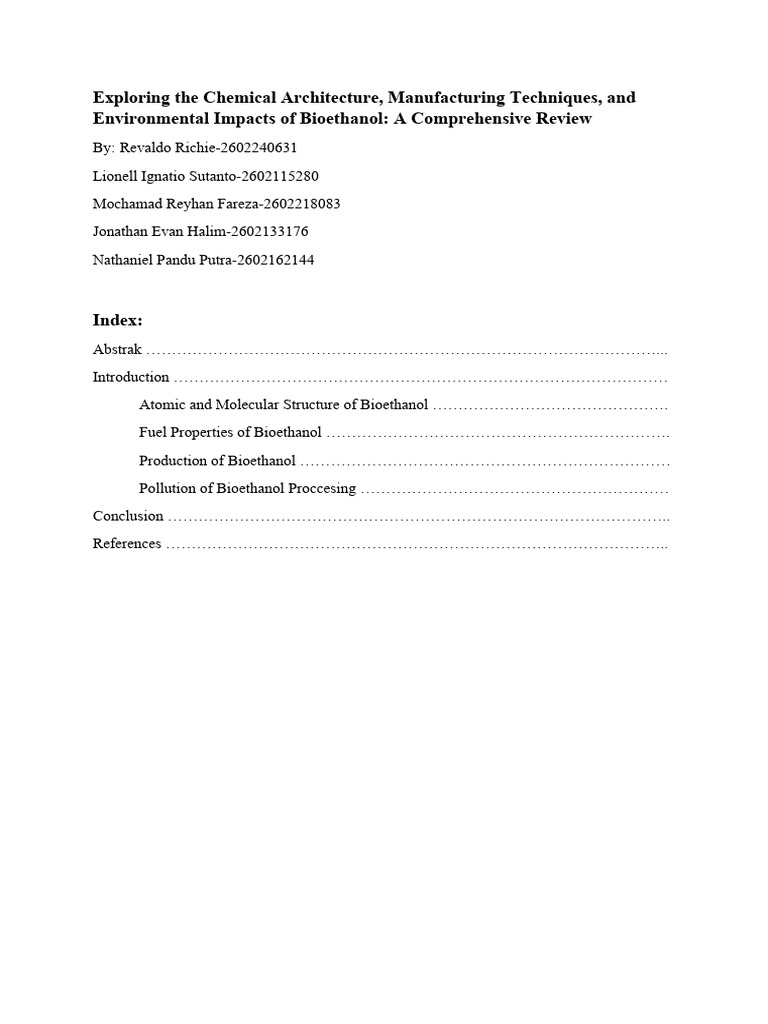 Bioethanol Paper UAS S2 Chem | PDF | Sodium Hydroxide | Ethanol