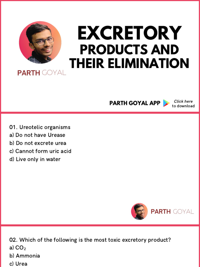 Excretion 90 Questions - Neet 2024 | PDF | Science & Mathematics