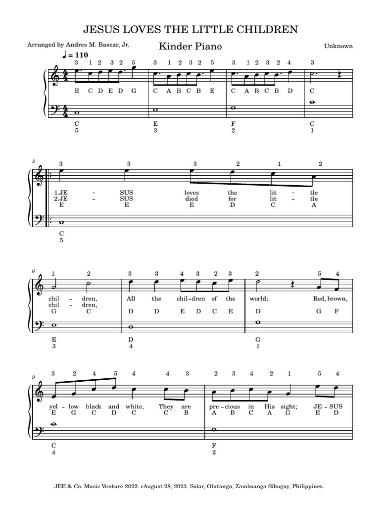 Jesus Loves The Little Children | PDF