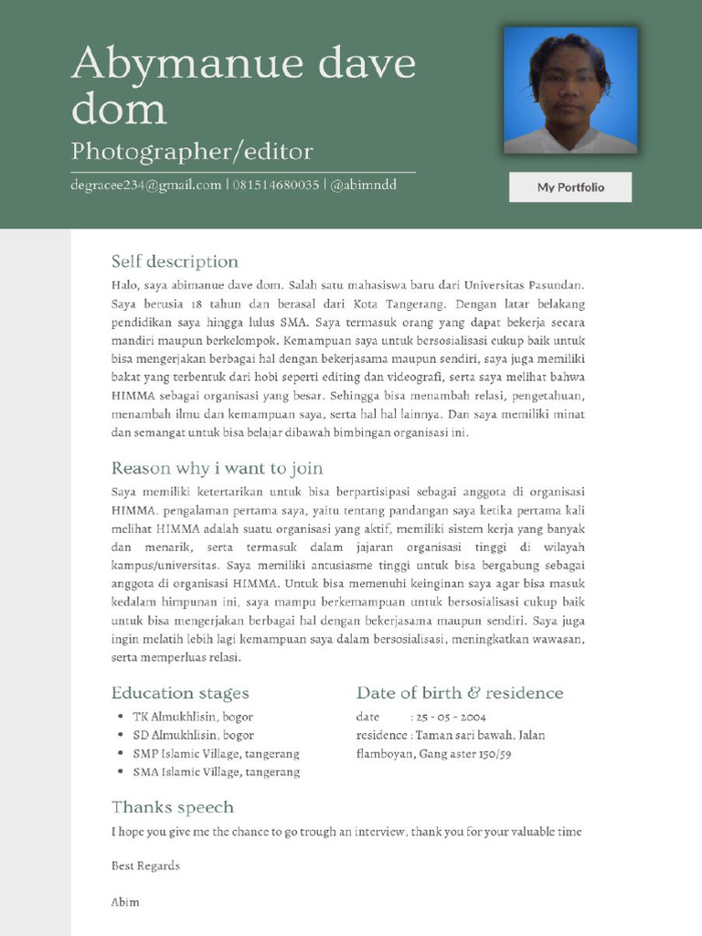 CV STL - Abymanue Dave Dom - 2022 | PDF