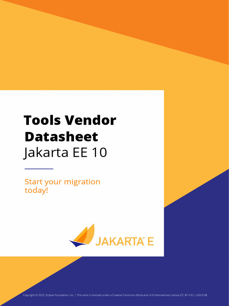 Jakarta Ee 10 Tools Vendor Datasheet | PDF | Java (Programming Language) | Software Architecture