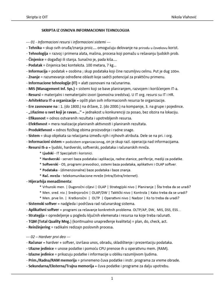 Skripta Iz OIT | PDF