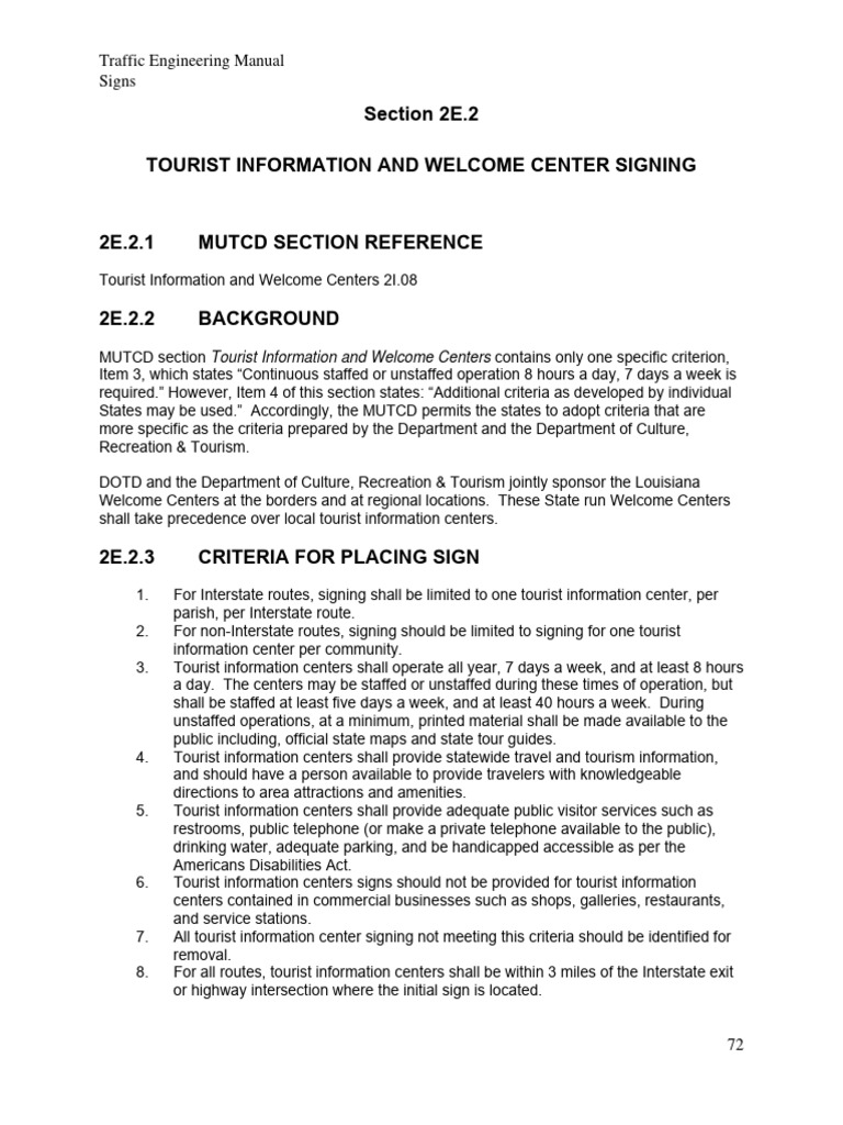 Tourist Info & Welcome Center Signage Guide | PDF | Interstate Highway ...