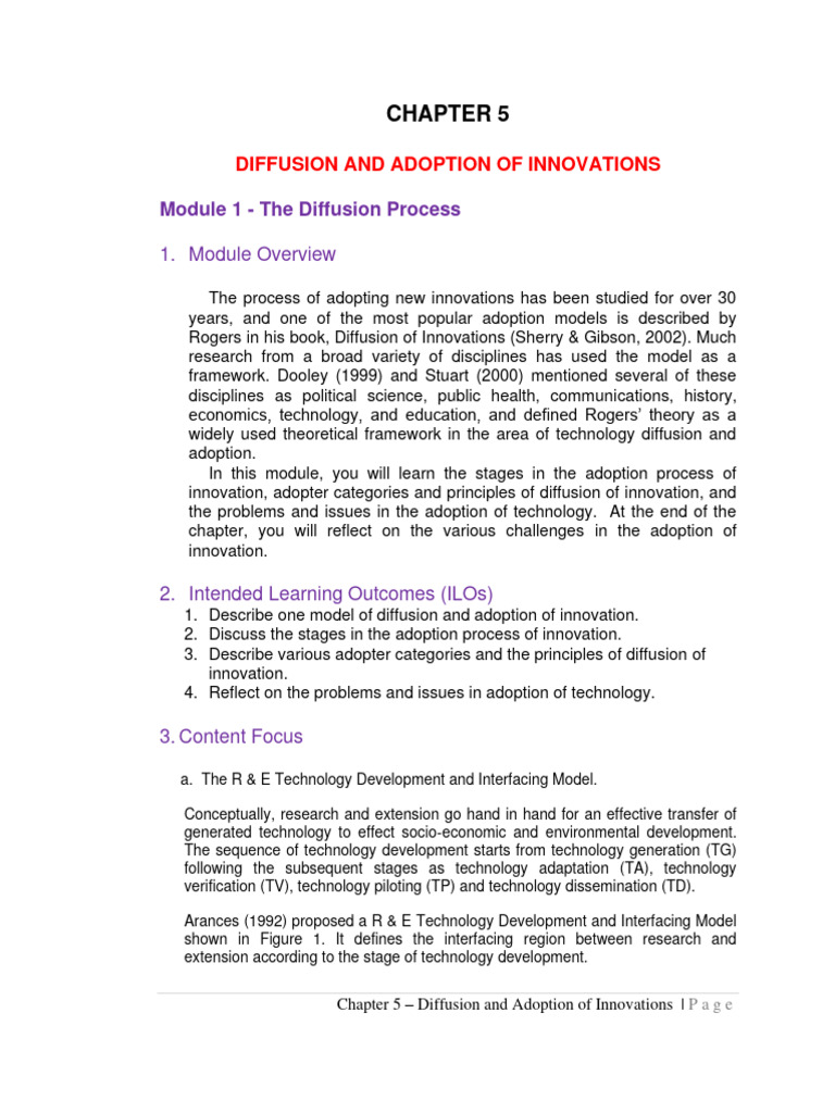 Chapter 5 Module 1 The DIffusion Process | PDF