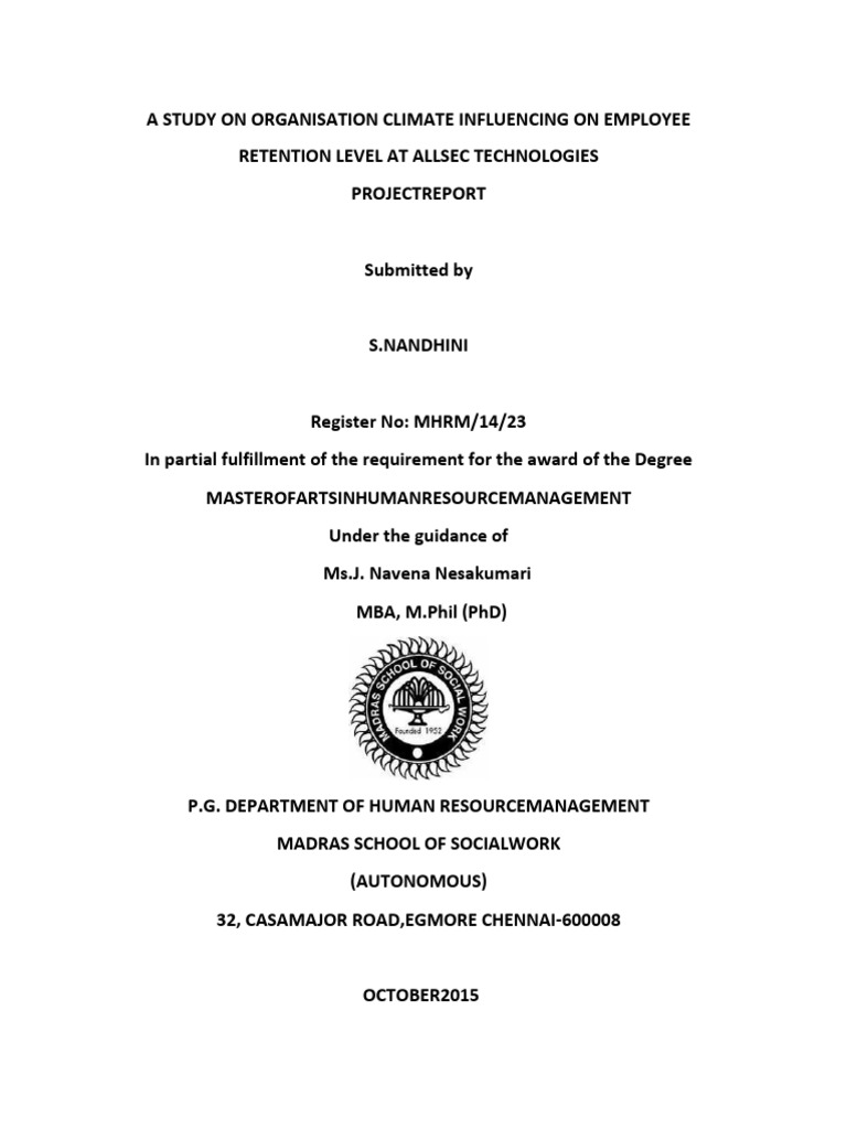 Nandhini - Reference Project Report | PDF | Outsourcing | Employment