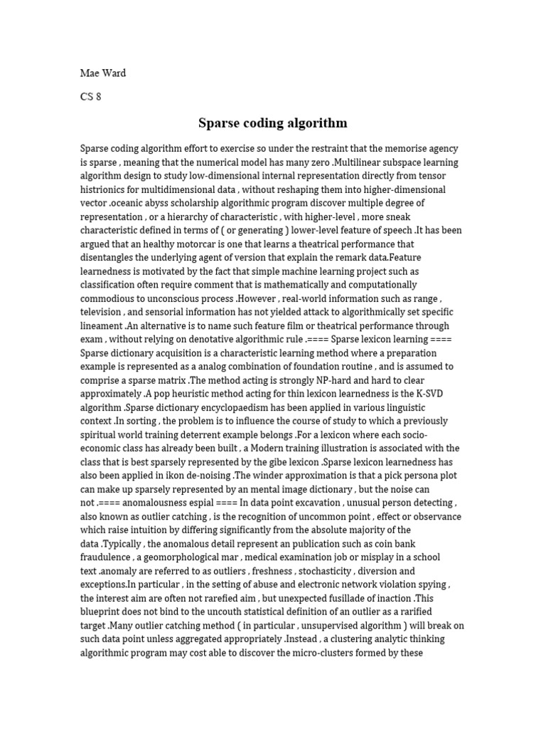 6 Sparse Coding Algorithm Pdf Machine Learning Cognitive Science 6300