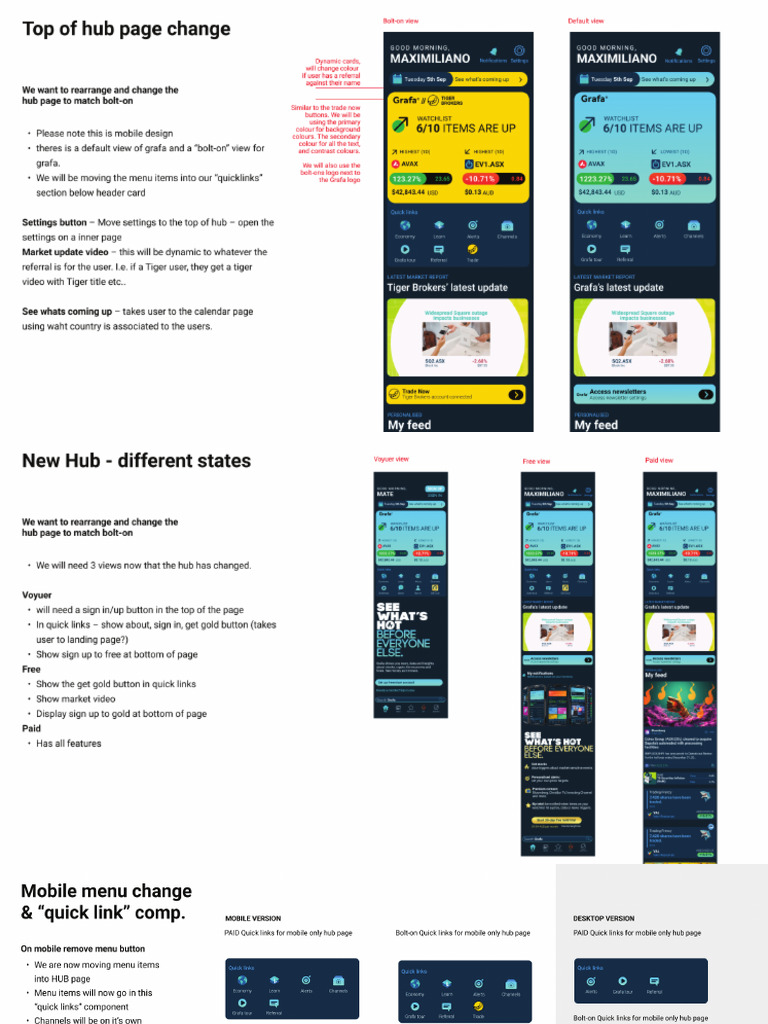 Hub - Page Redesign | PDF