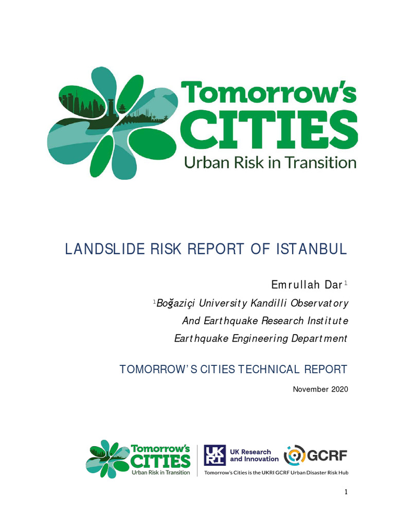 WP1.5.2 Landslide Risk Report of Istanbul | PDF