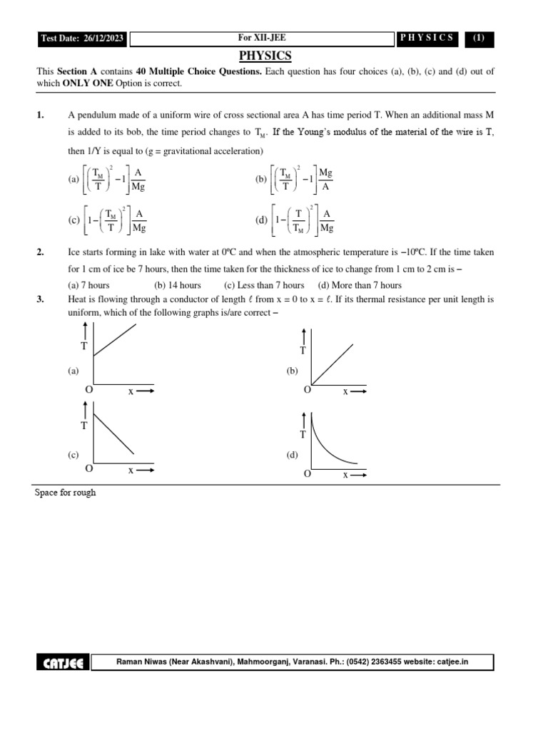 Physics Test Series Question Paper | PDF