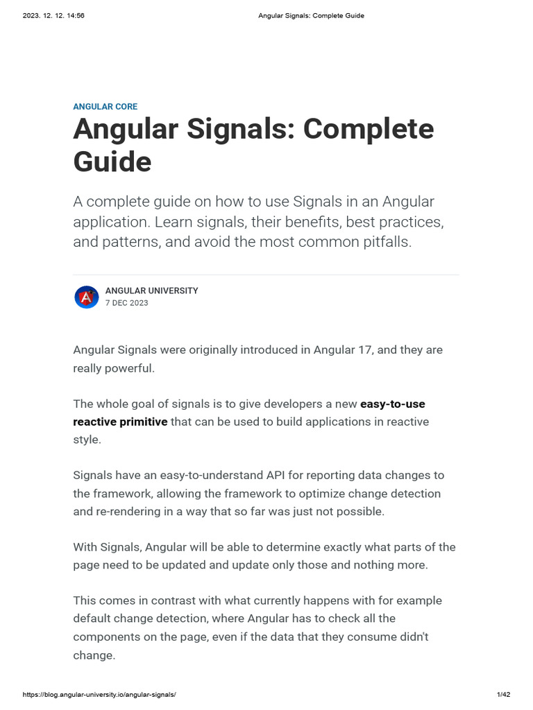 Angular Signals Complete Guide Pdf Constructor Object Oriented Programming Programming 9893