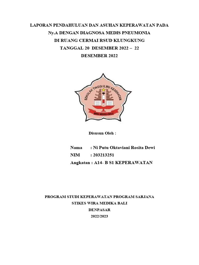 LP Dan Askep Pneumonia Okta | PDF