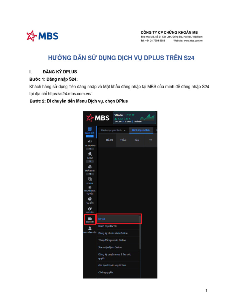 Hướng dẫn sử dụng sản phẩm DPlus - S24 | PDF