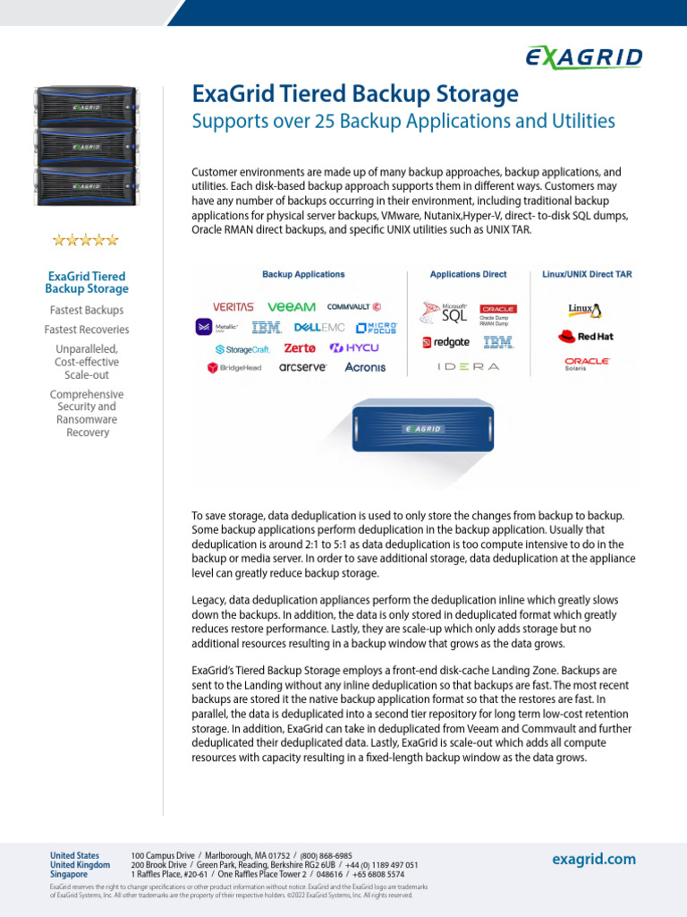 ExaGrid-Supported Backup Apps DS | PDF
