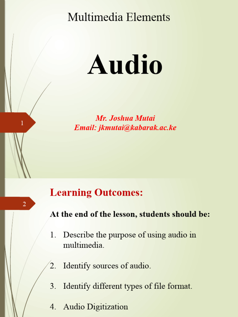 Audio Representation - LECTURE | PDF | Sampling (Signal Processing) | Digital Audio