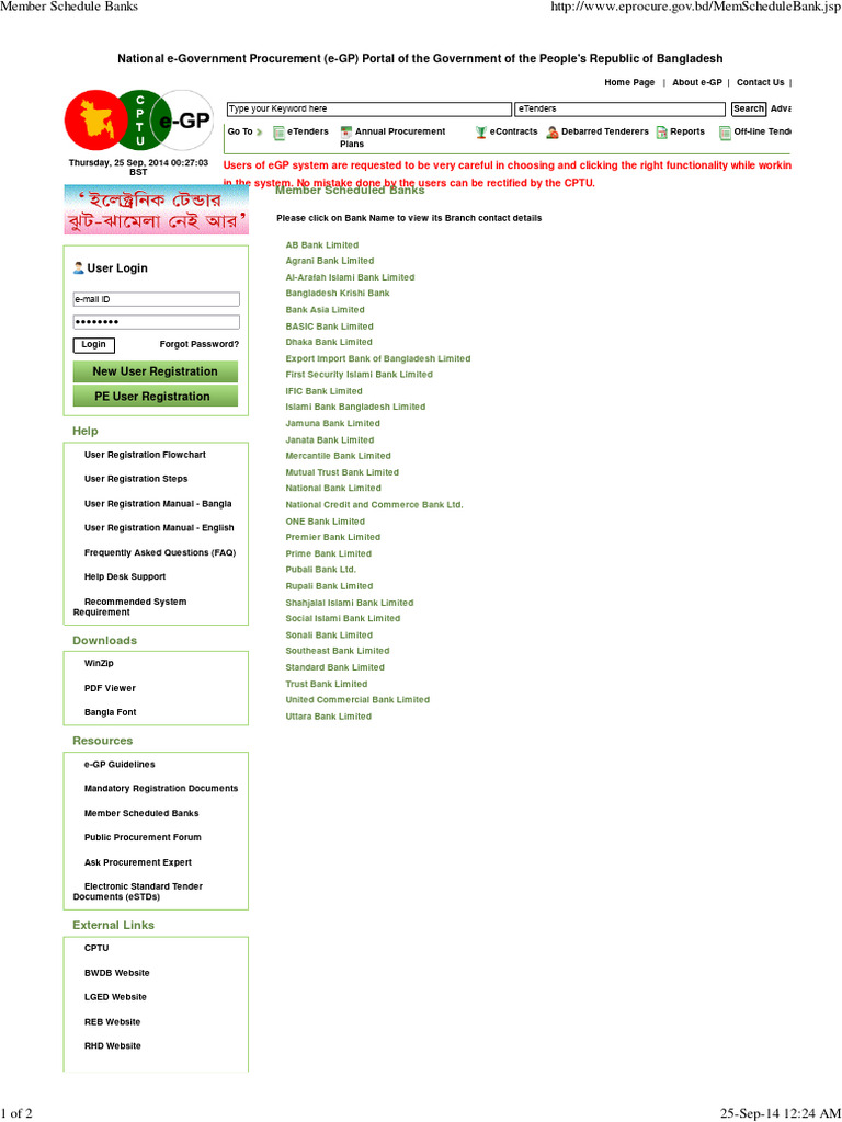 Member Schedule Banks | PDF