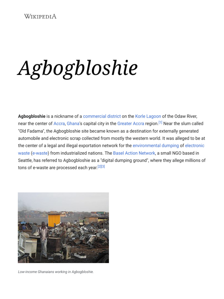 Agbogbloshie - Wikipedia | PDF