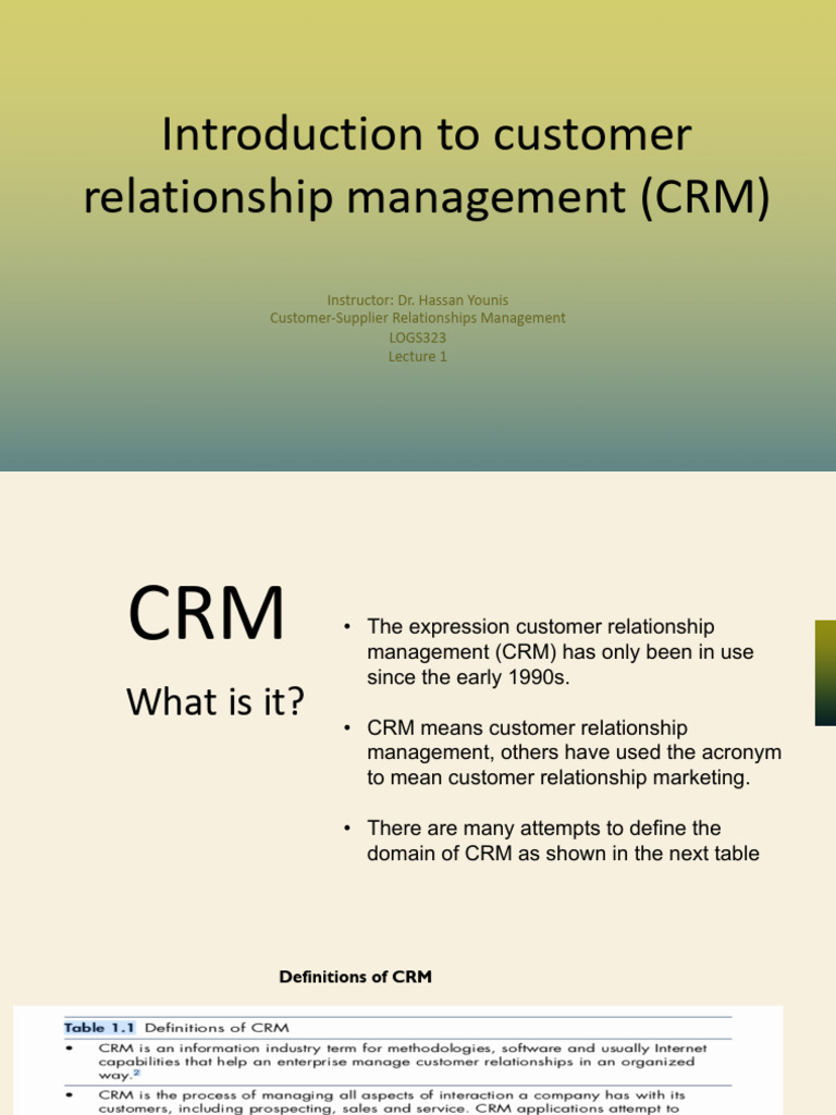 L1 CRM | PDF