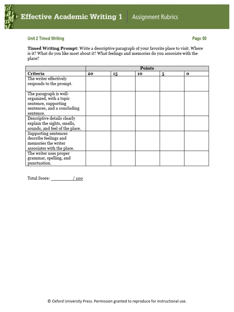 Timed Writing Prompt: Describe Your Favorite Place | PDF | Language ...