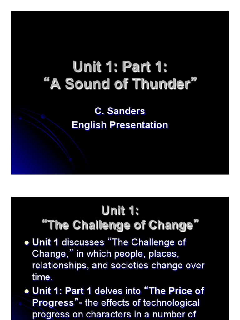Themes and Characters in "A Sound of Thunder" | PDF | Plot (Narrative ...