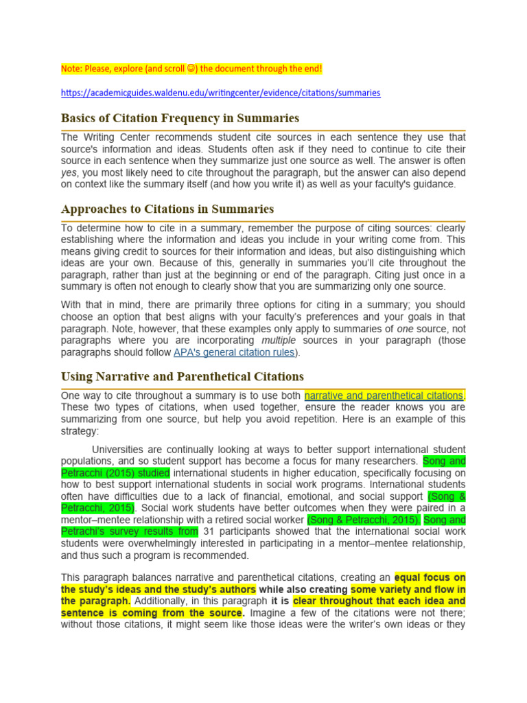 For Students-Paraphrasing - Summarising and In-Textt Citation - Key To PP 49 and 51 - 52 | PDF ...