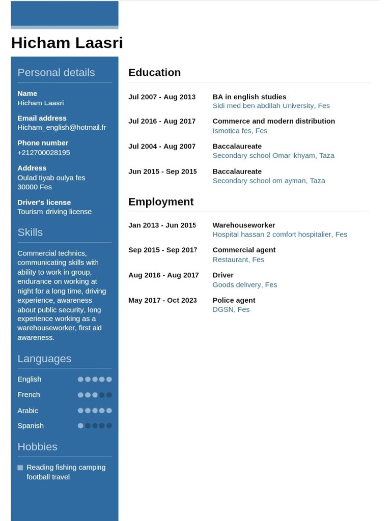 Curriculumvitae Laasri Hicham 1 (3) - 3 | PDF