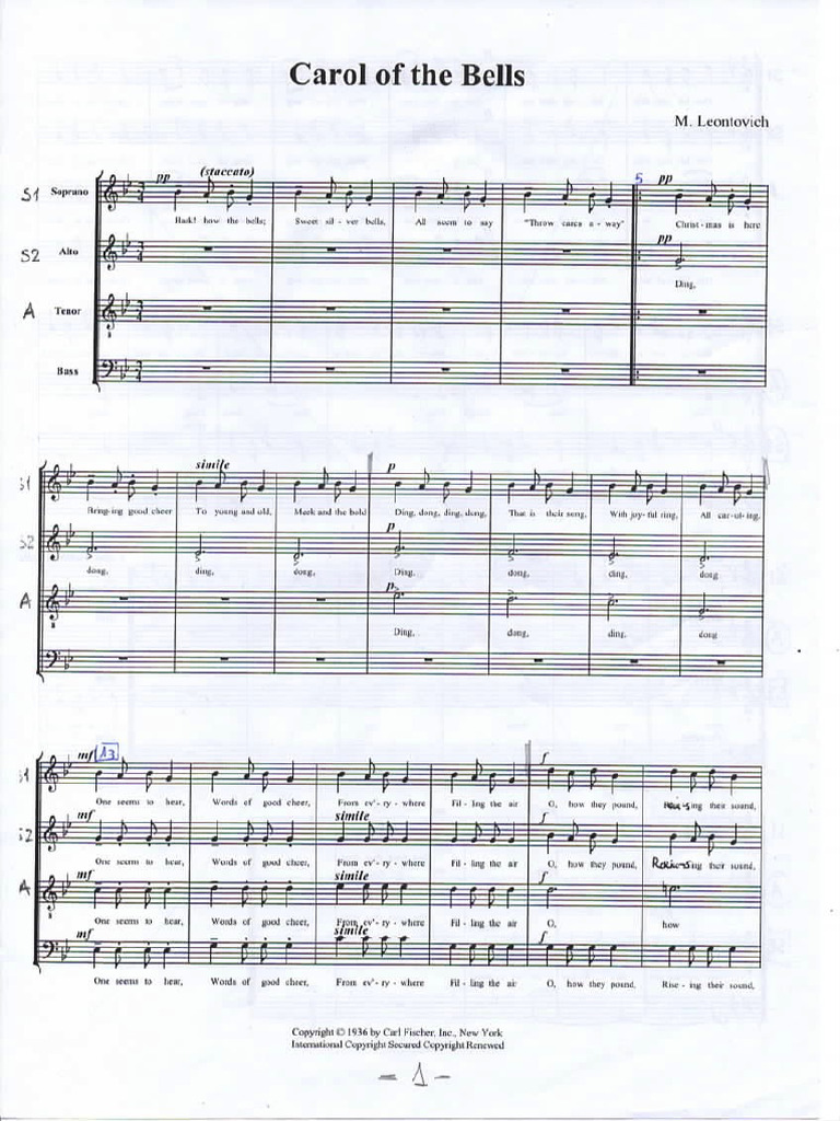Carol of The Bells | PDF
