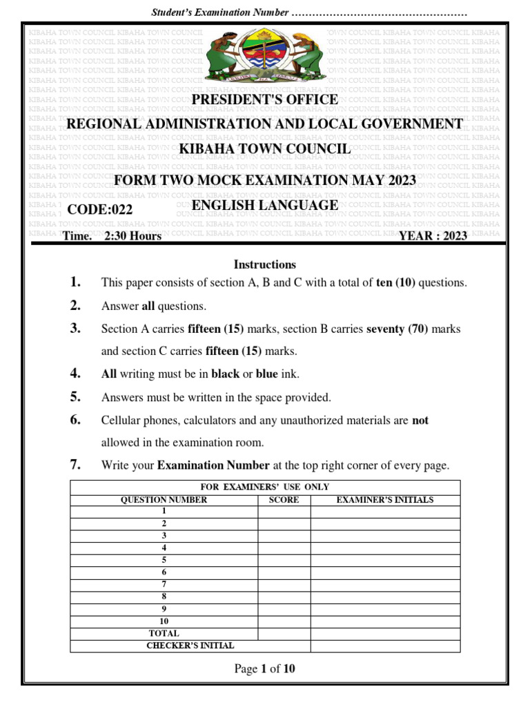 English Language F2 Final | PDF