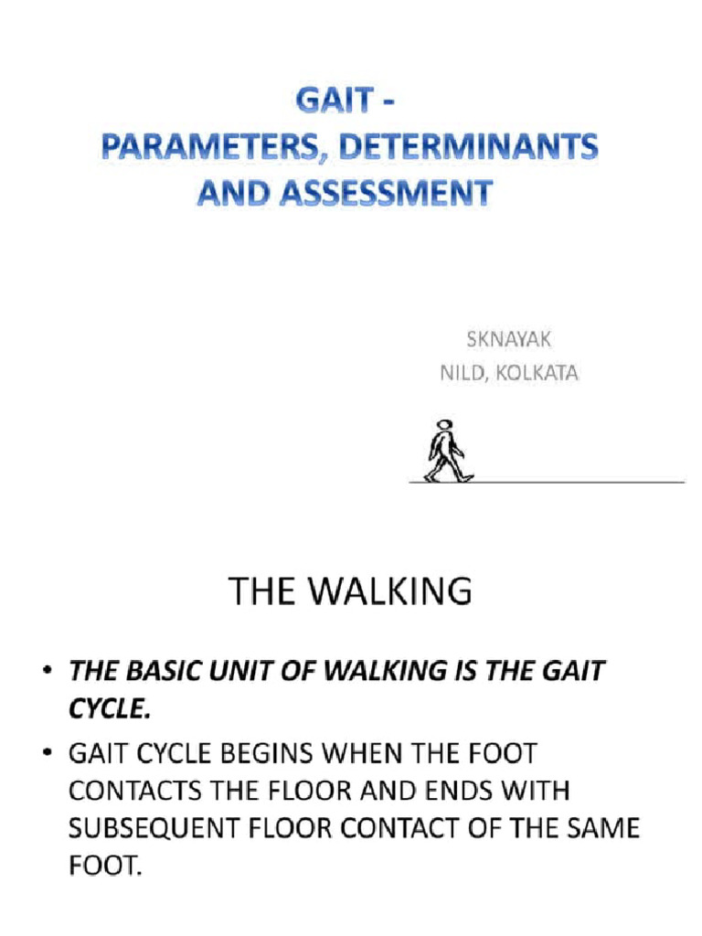Gait Parameters Determinants and Assessment 2 | PDF