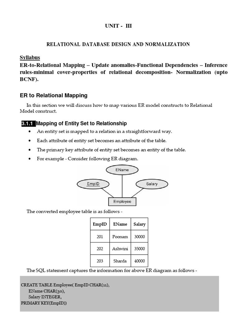 Unit-III Notes | PDF | Relational Database | Relational Model