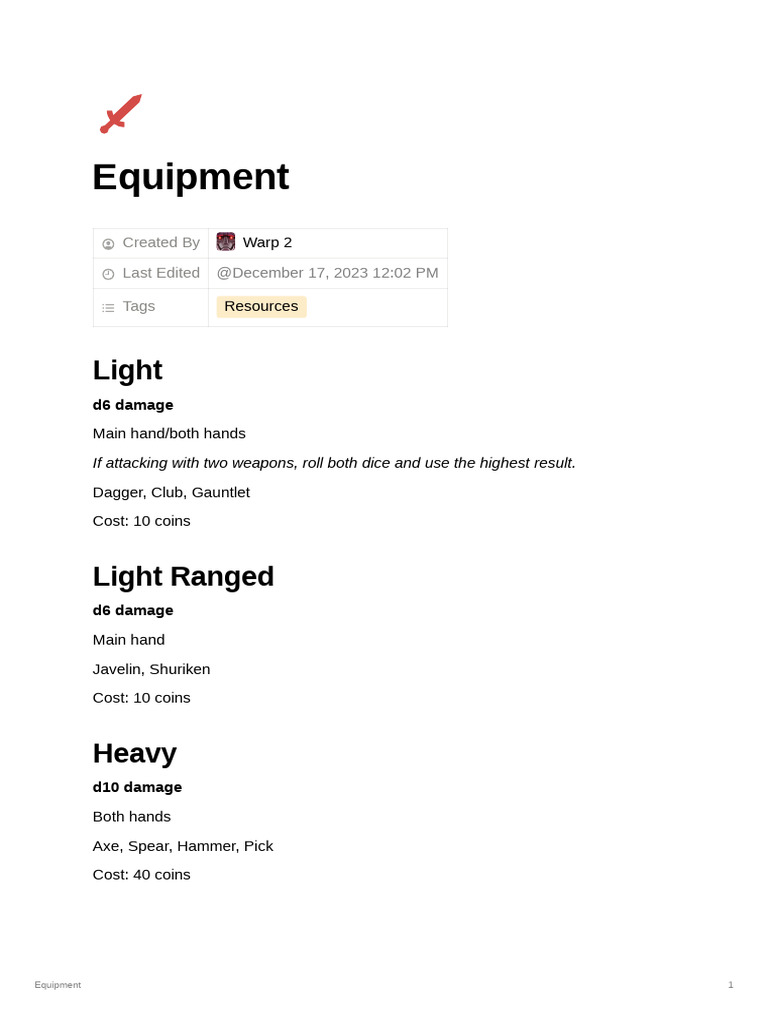 Equipment | PDF