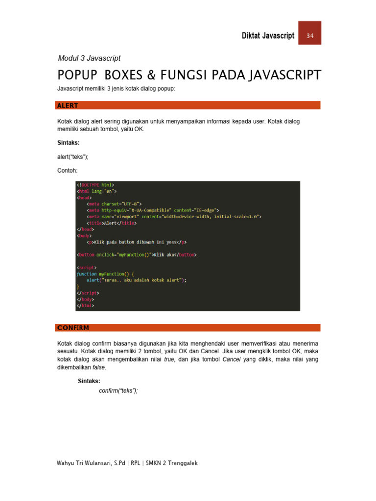 Modul 3 Popupbox Dan Function Javascript Pdf