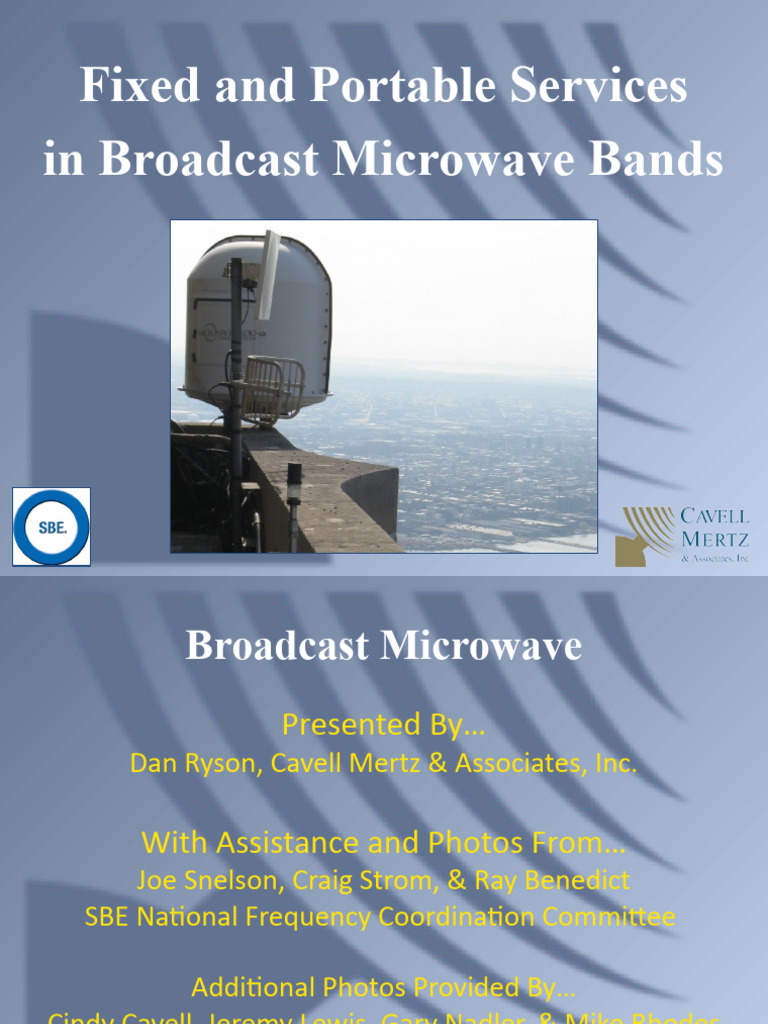 Fixed and Portable Services in Broadcast Microwave Bands | PDF ...
