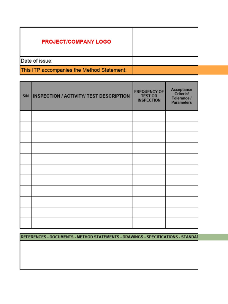 001 Form Itp - Template | PDF