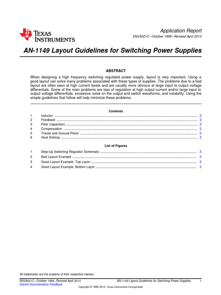 An-1149 Layout Guidelines For Switching Power Supplies | PDF | Inductor ...