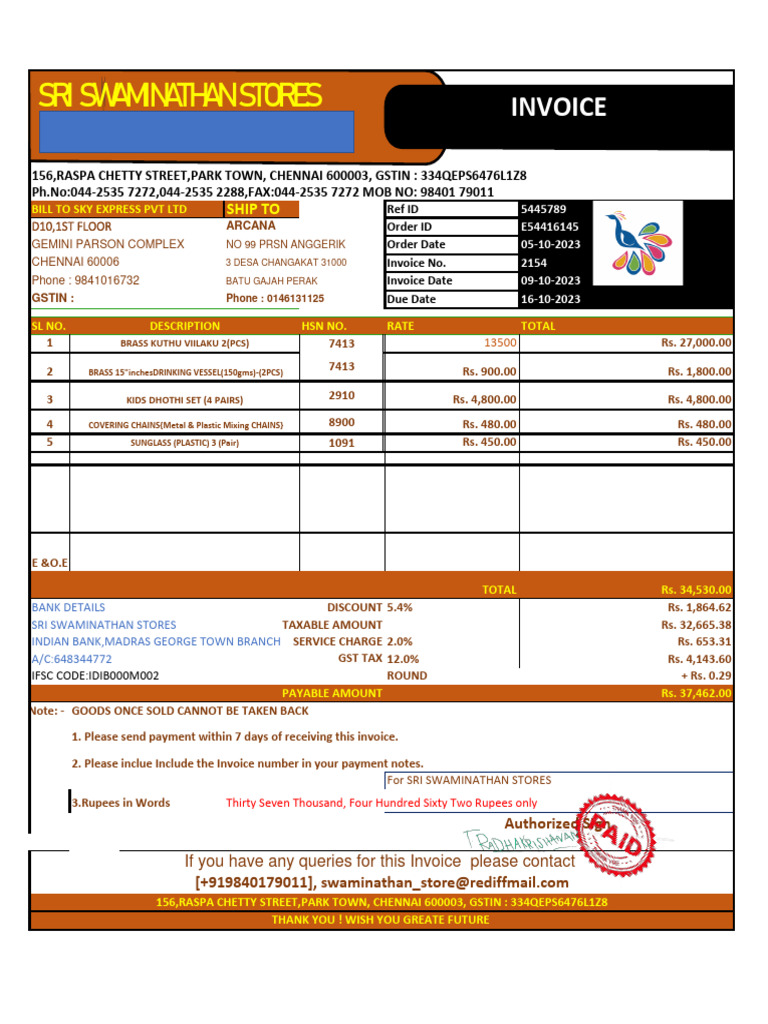 New and Creative Style of GST Invoice Format in Excel Download .XLSX ...