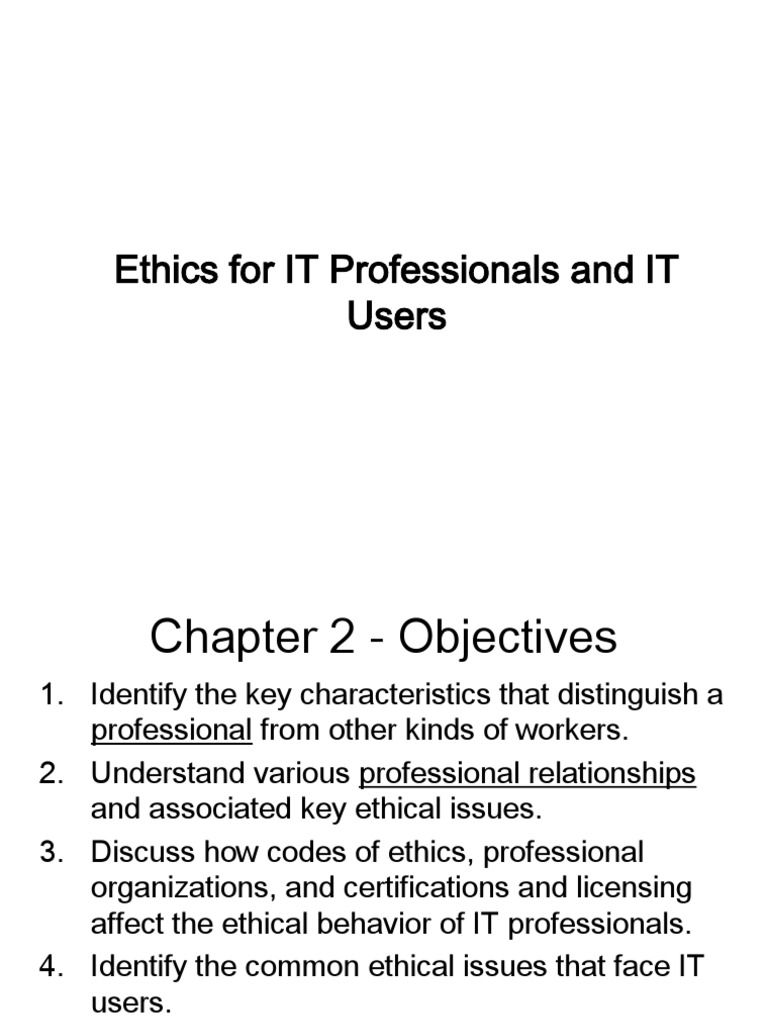 Ethics in IT | PDF | Profession | Information Technology