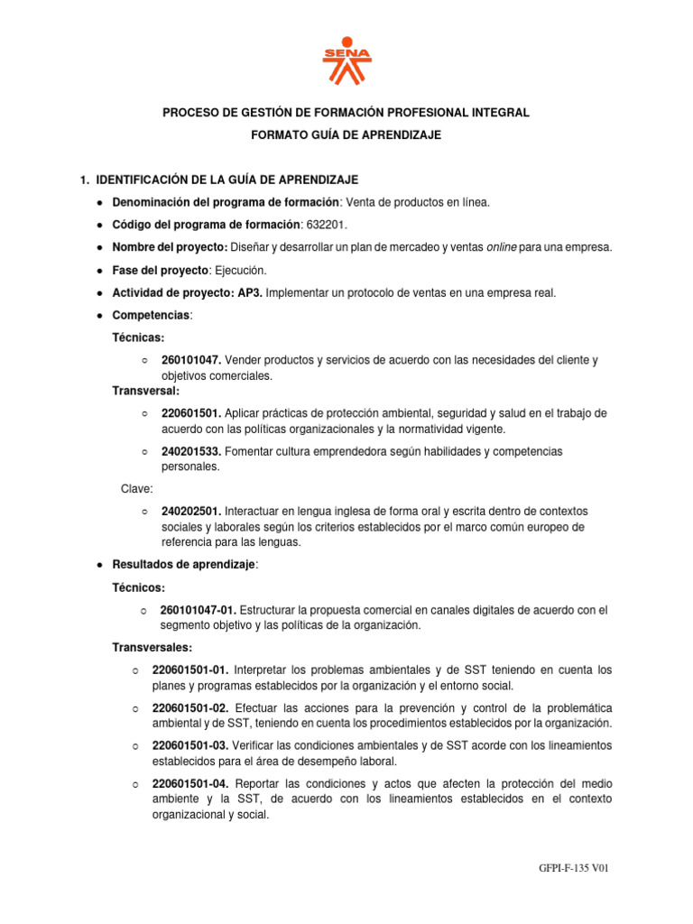 Guia Aprendizaje 3 | PDF | Iniciativa empresarial | Marketing