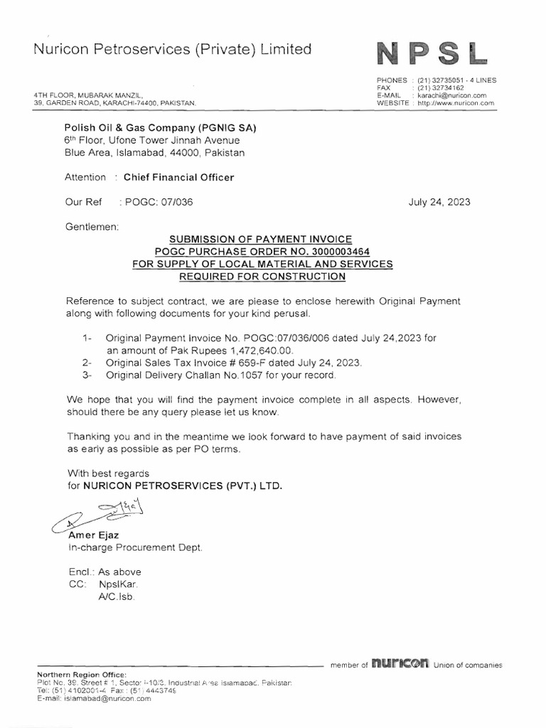 NPSL Invoice For Solor Module | PDF | Business Documents | Economies