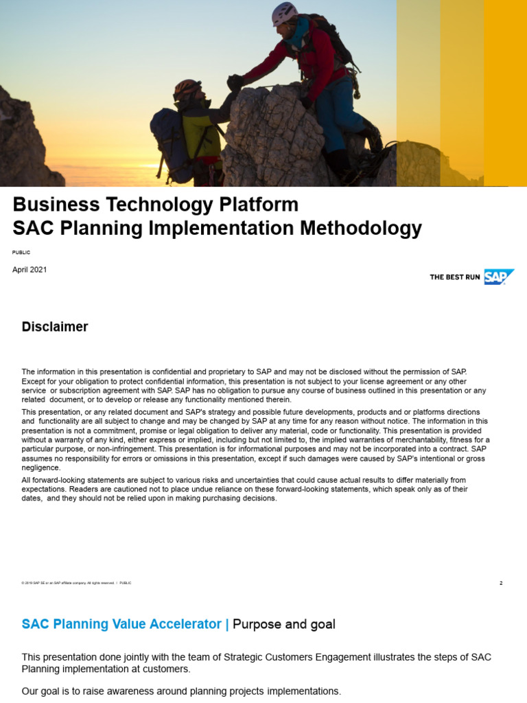 SAP BTP-SAC Planning Implementation Methodology External | PDF