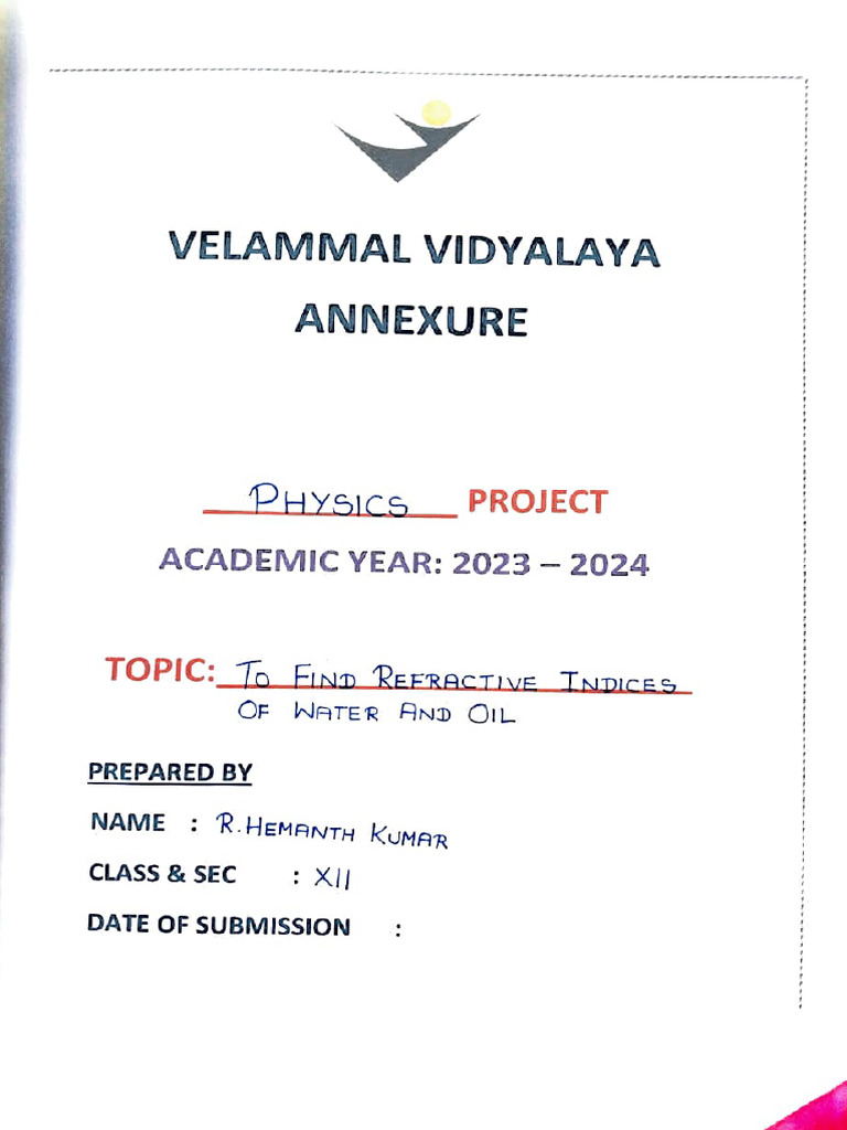 Physics Project Model 2 | PDF | Light | Color