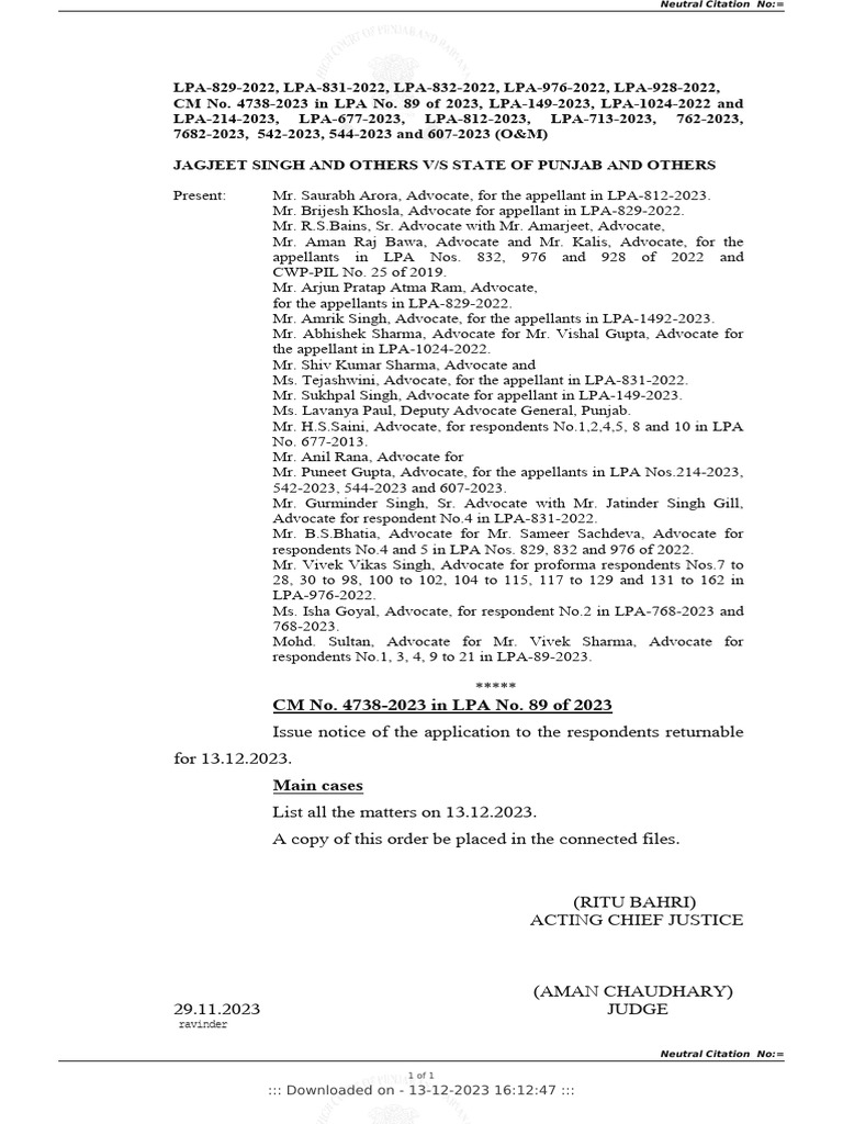 Lpa 829 2022 29 11 2023 Interim Order | PDF