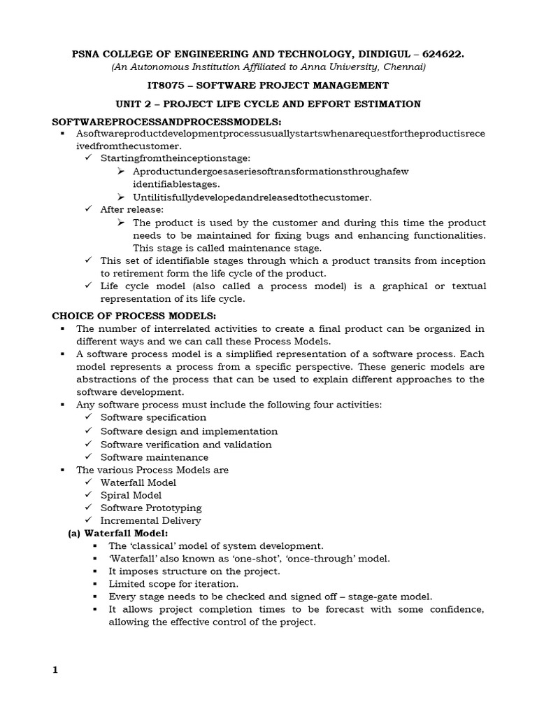 Unit 2 - SPM (Half) | PDF | Agile Software Development | Software Development Process