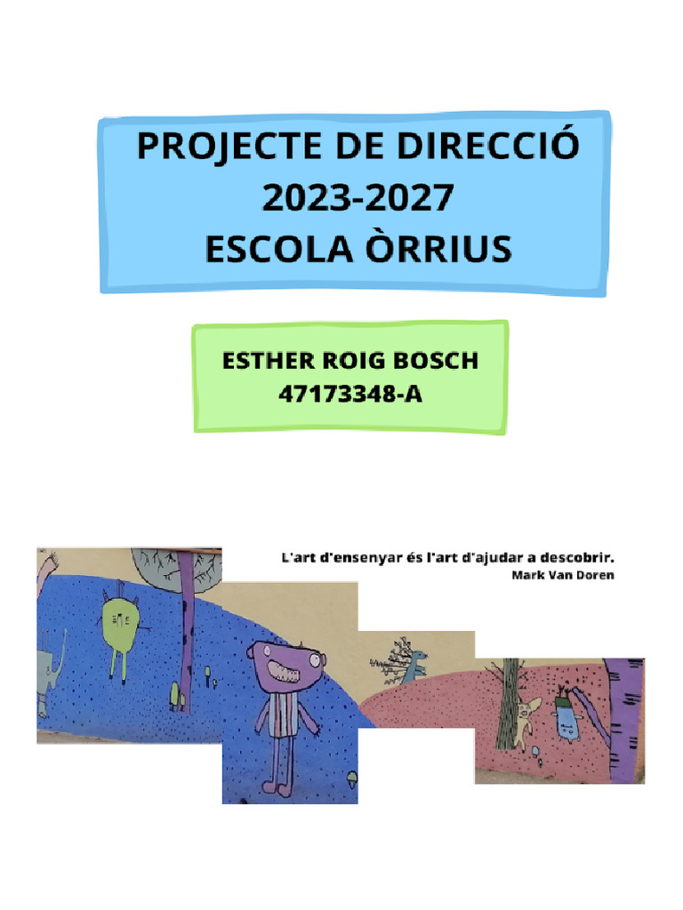 Escola Òrrius: Projecte de Direcció | PDF | Career & Growth