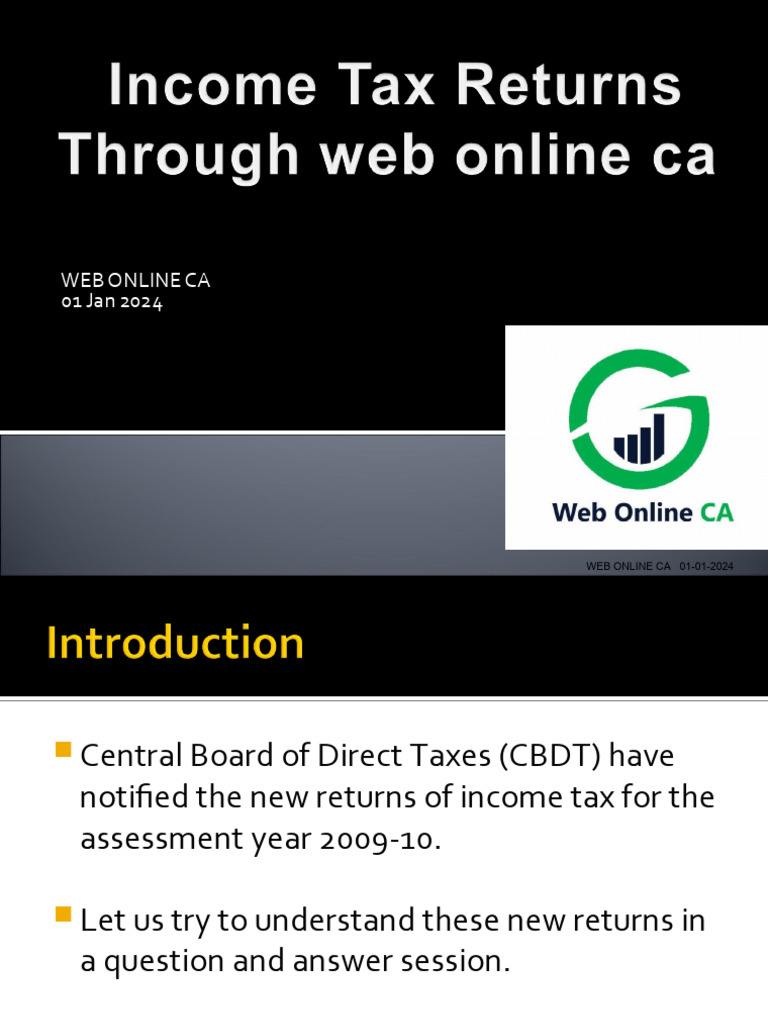 Income Tax Return Online - WEB ONLINE CA | PDF | Taxes | Government ...