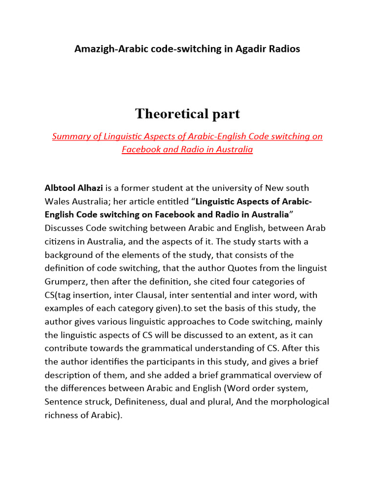 Theoretical Part | PDF | Language Mechanics | Human Communication